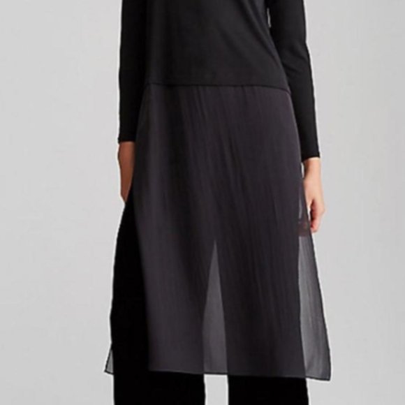 Eileen Fisher | Dresses | Eileen Fisher Ballet Neck Duster Black Dress ...